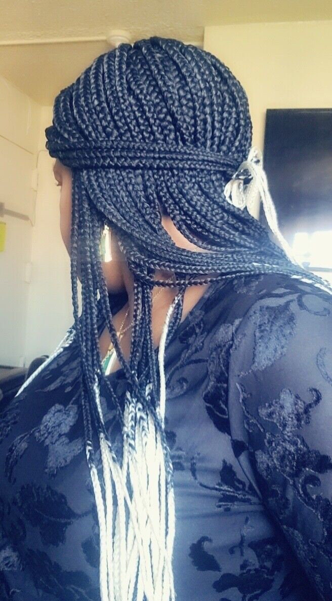 Fully Hand Braided Box Braids 4X4 Lace Cornrow Wig 1b/blond - Etsy