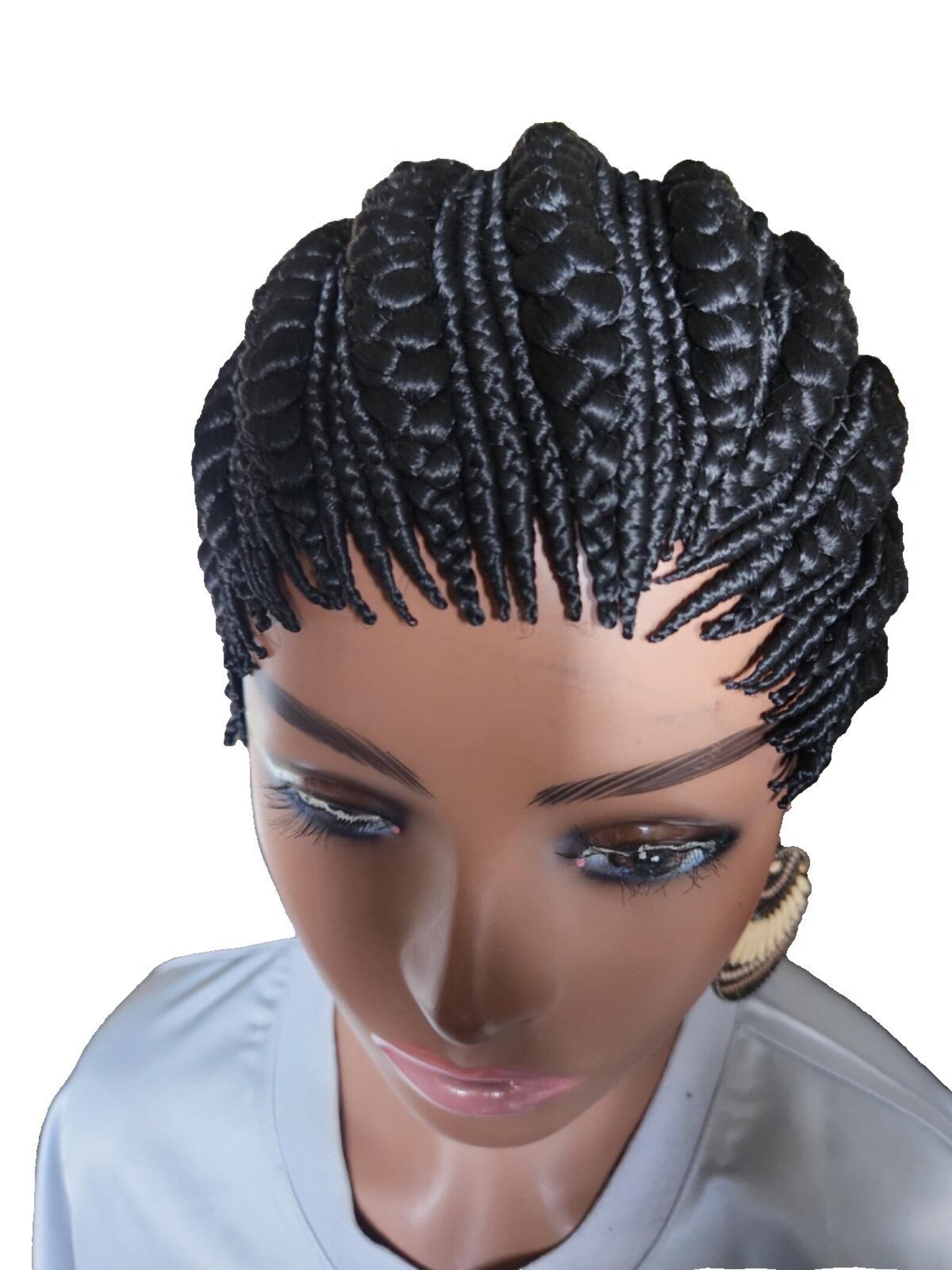 Fully Hand Braided Ghana Banana Cornrow Wig Ponytail Elephant 1B - Etsy