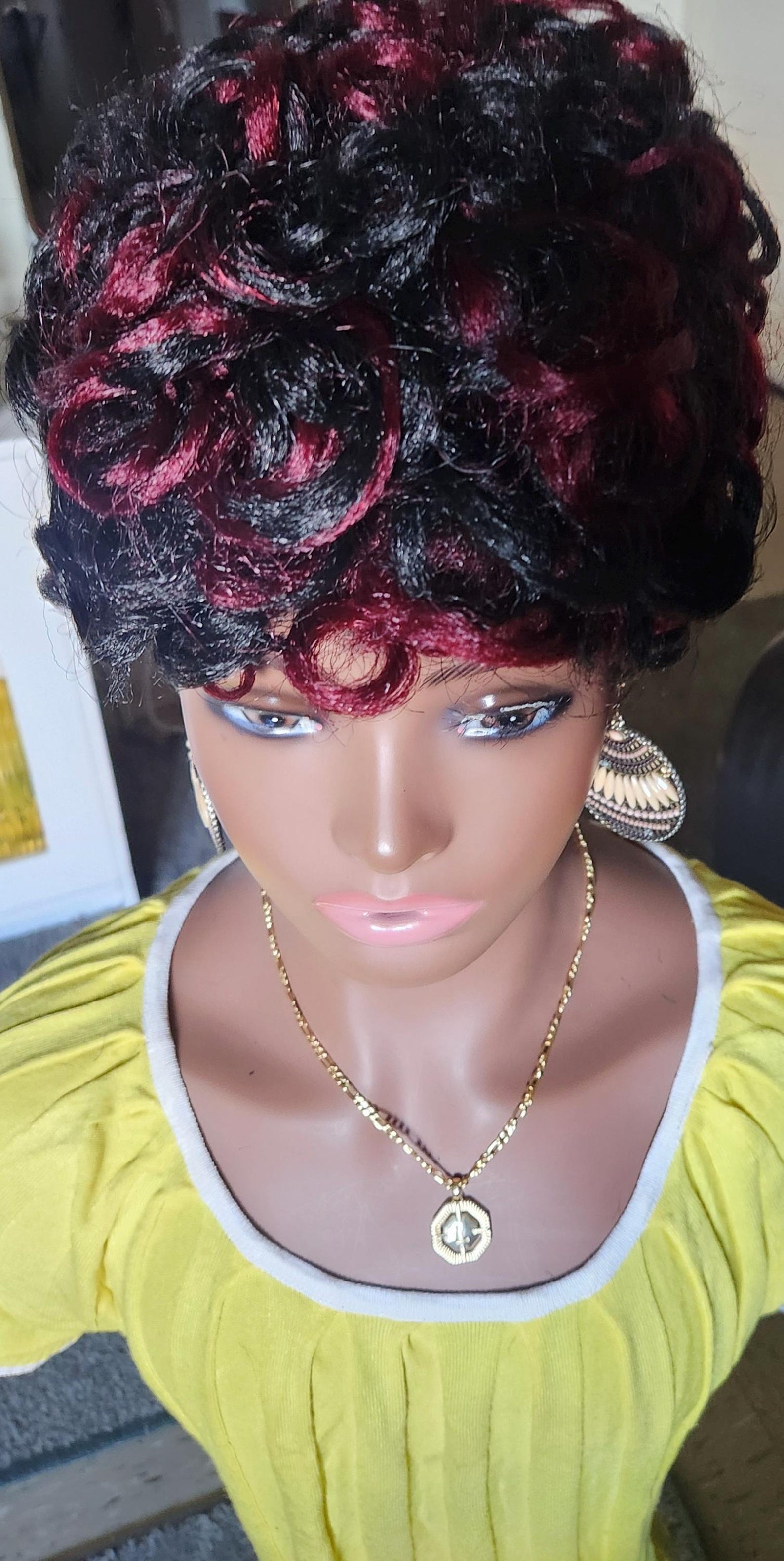 Fully Hand Braided Box Curly Mohawk Braids Cornrow Wig 1B Mix Wine - Etsy