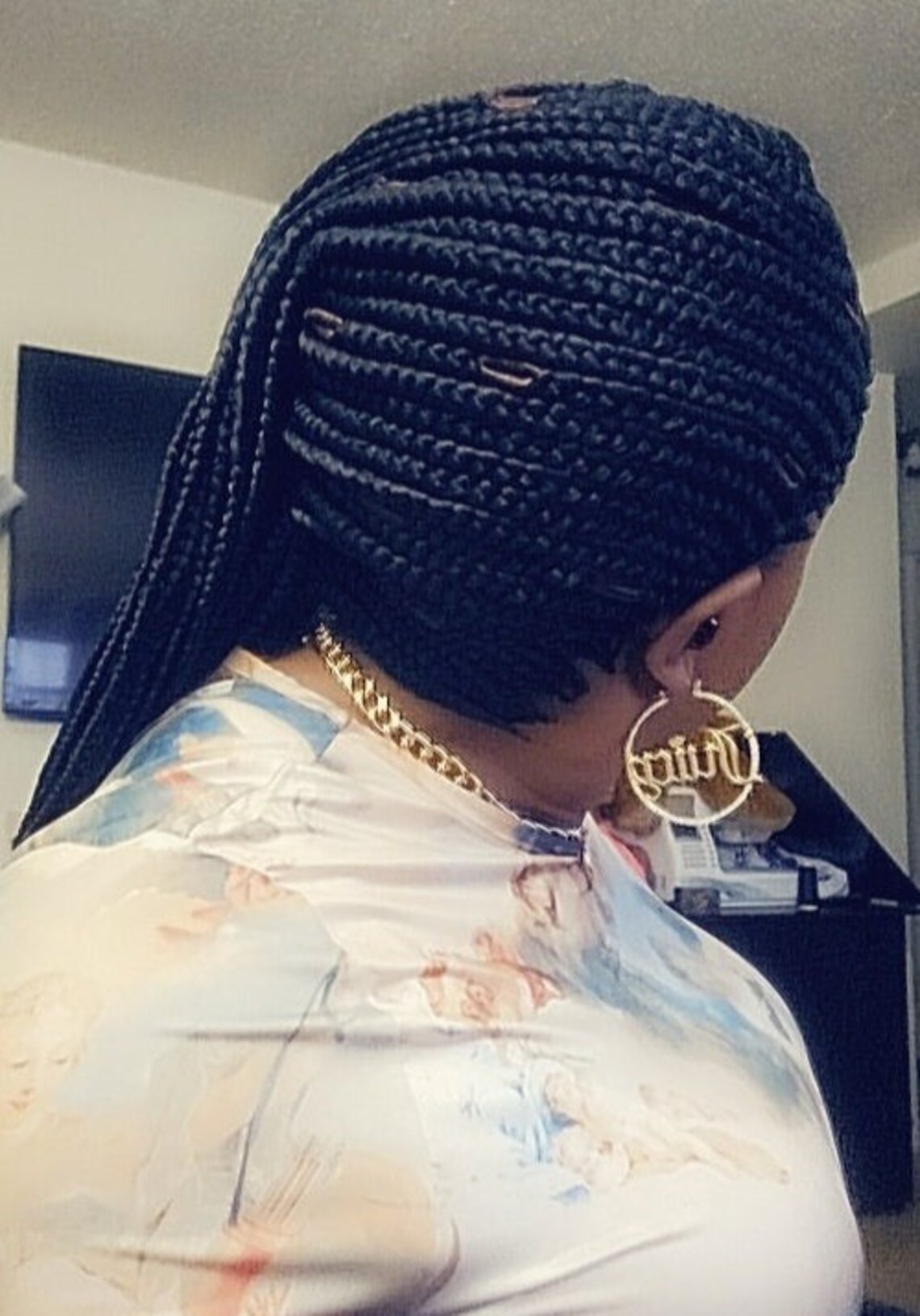 Fully Hand Braided Box Lemonade Braids Cornrow Wig 1B With Brown ...