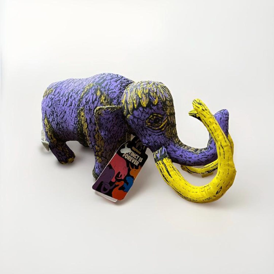 Applause Woolly Mammoth Stuffed Animal | Tags Intact | Neon Purple and ...