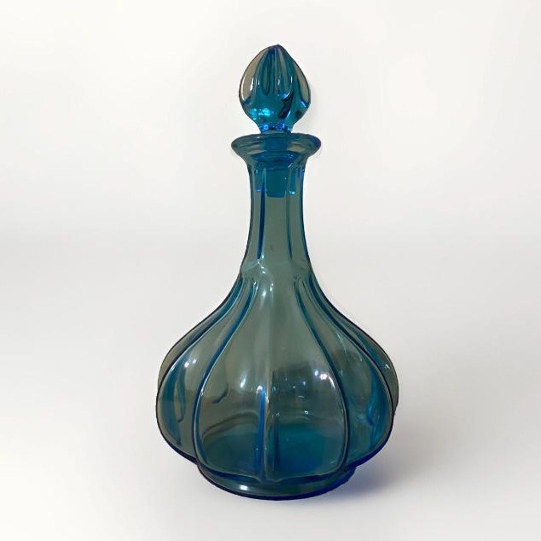 Vintage Tiara Indiana Glass Cobalt Blue Genie Bottle Decanter - Etsy