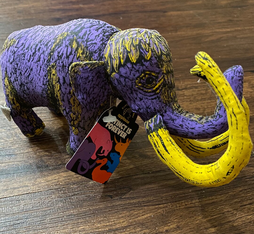 Applause Woolly Mammoth Stuffed Animal Tags Intact Neon Purple and ...