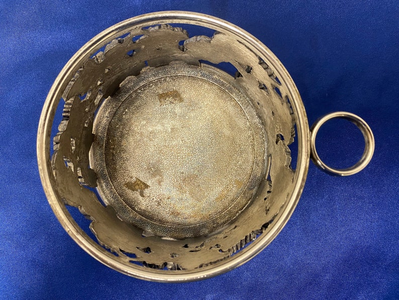 Vintage Silver Wine Bottle Holder W/ Wine Stopper Holder Godinger ...