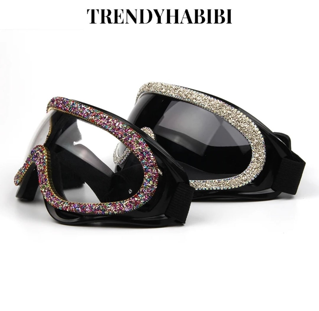 Elegance Unleashed: Luxury Rhinestone Goggles and Windproof Style in ...