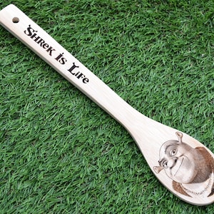 Shrek Kitchen Spoon - Shrek is Love Shrek is Life // Wooden Bamboo ...