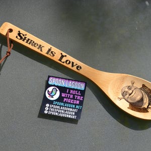 Shrek Kitchen Spoon - Shrek is Love Shrek is Life // Wooden Bamboo ...