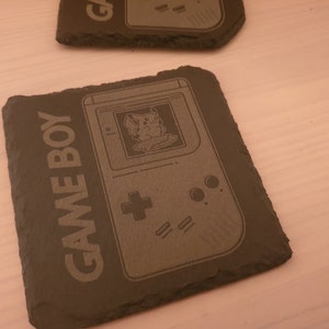 Gengar/ Pikachu/ Wooper Classic Nintendo Game Boy Slate Coaster ...