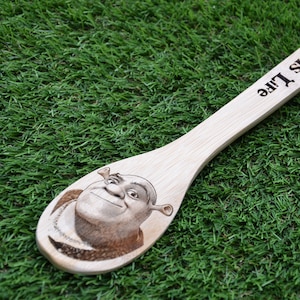 Shrek Kitchen Spoon - Shrek is Love Shrek is Life // Wooden Bamboo ...