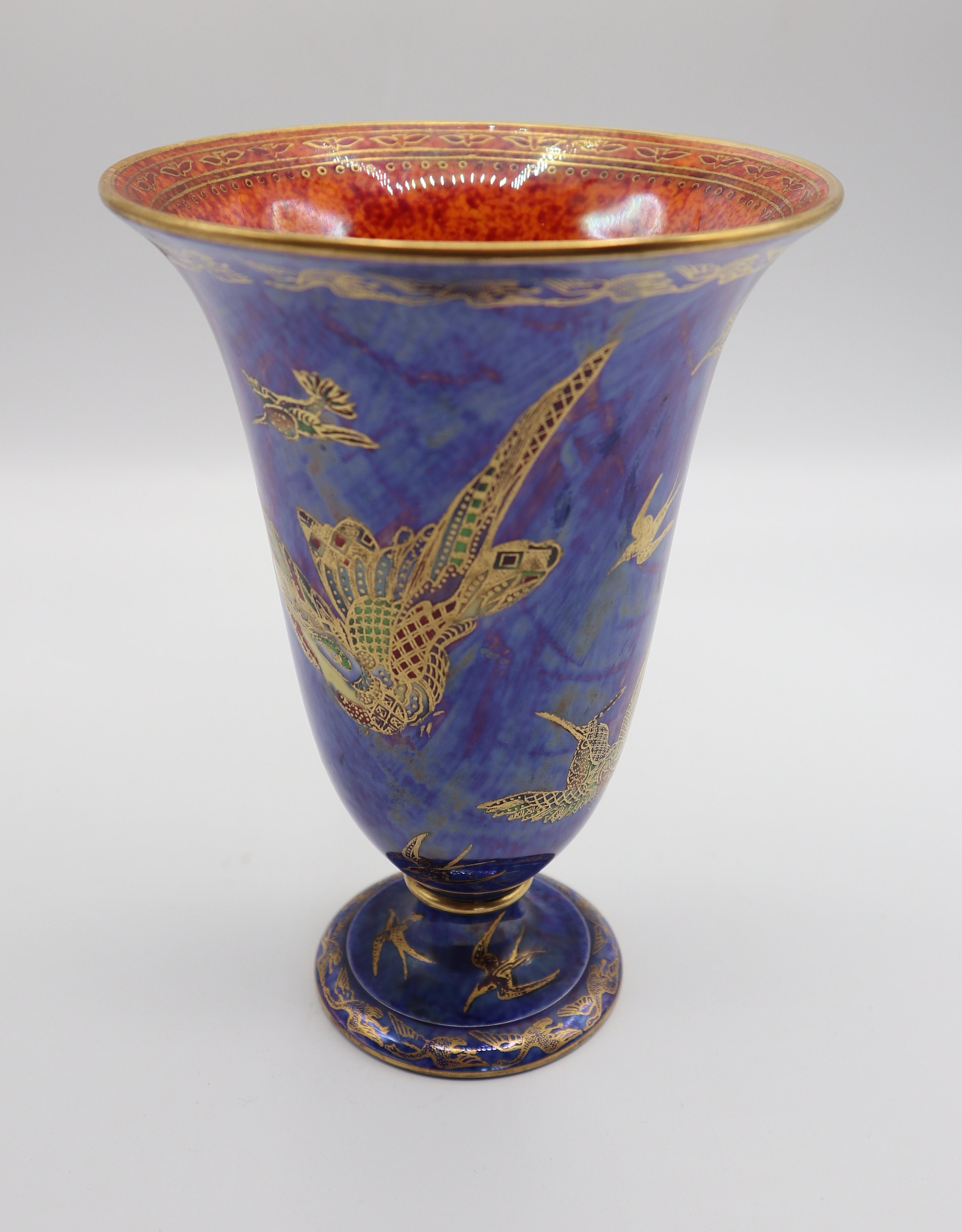 Wedgwood Hummingbird Vase Lustreware 1920s - Etsy