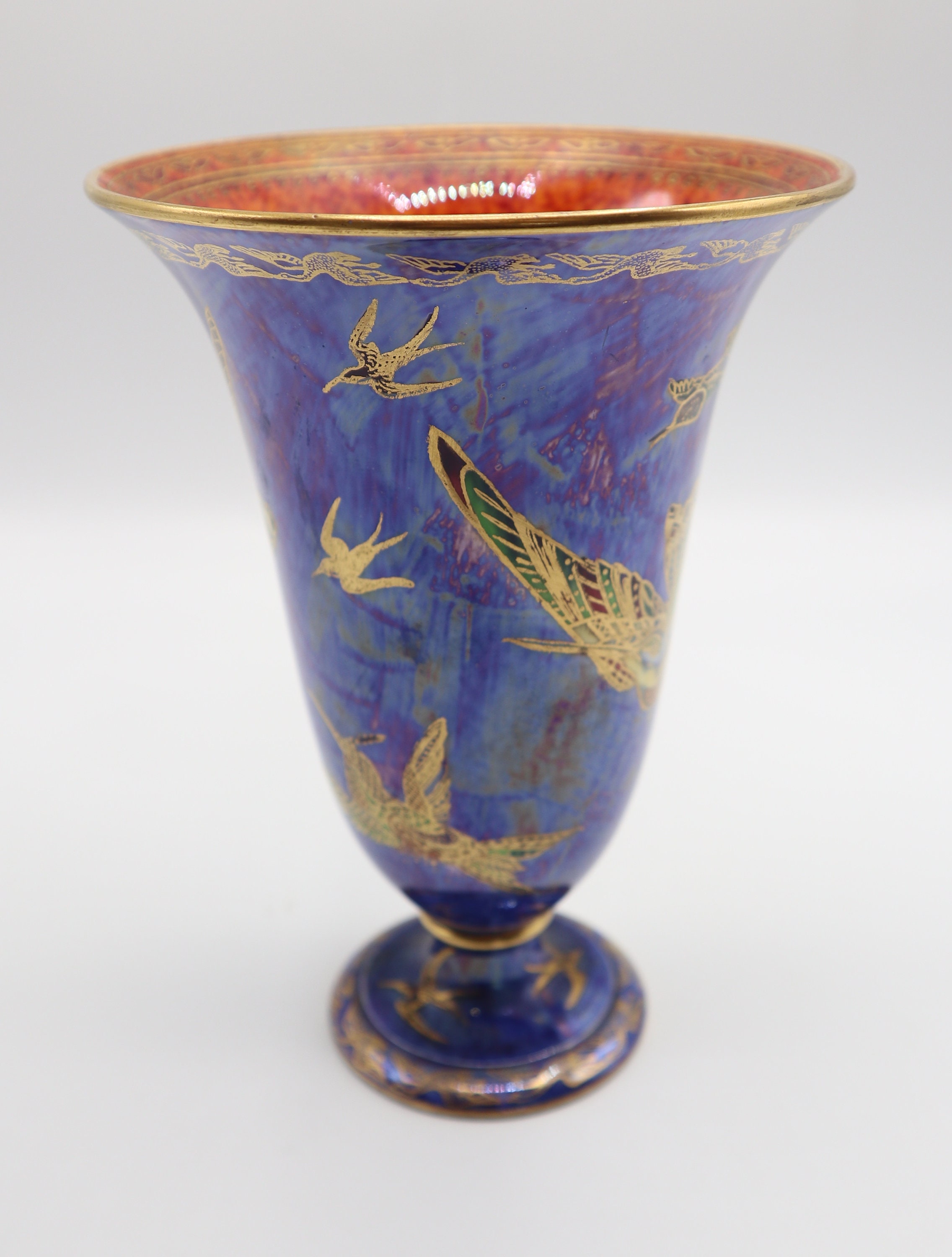 Wedgwood Hummingbird Vase Lustreware 1920s - Etsy