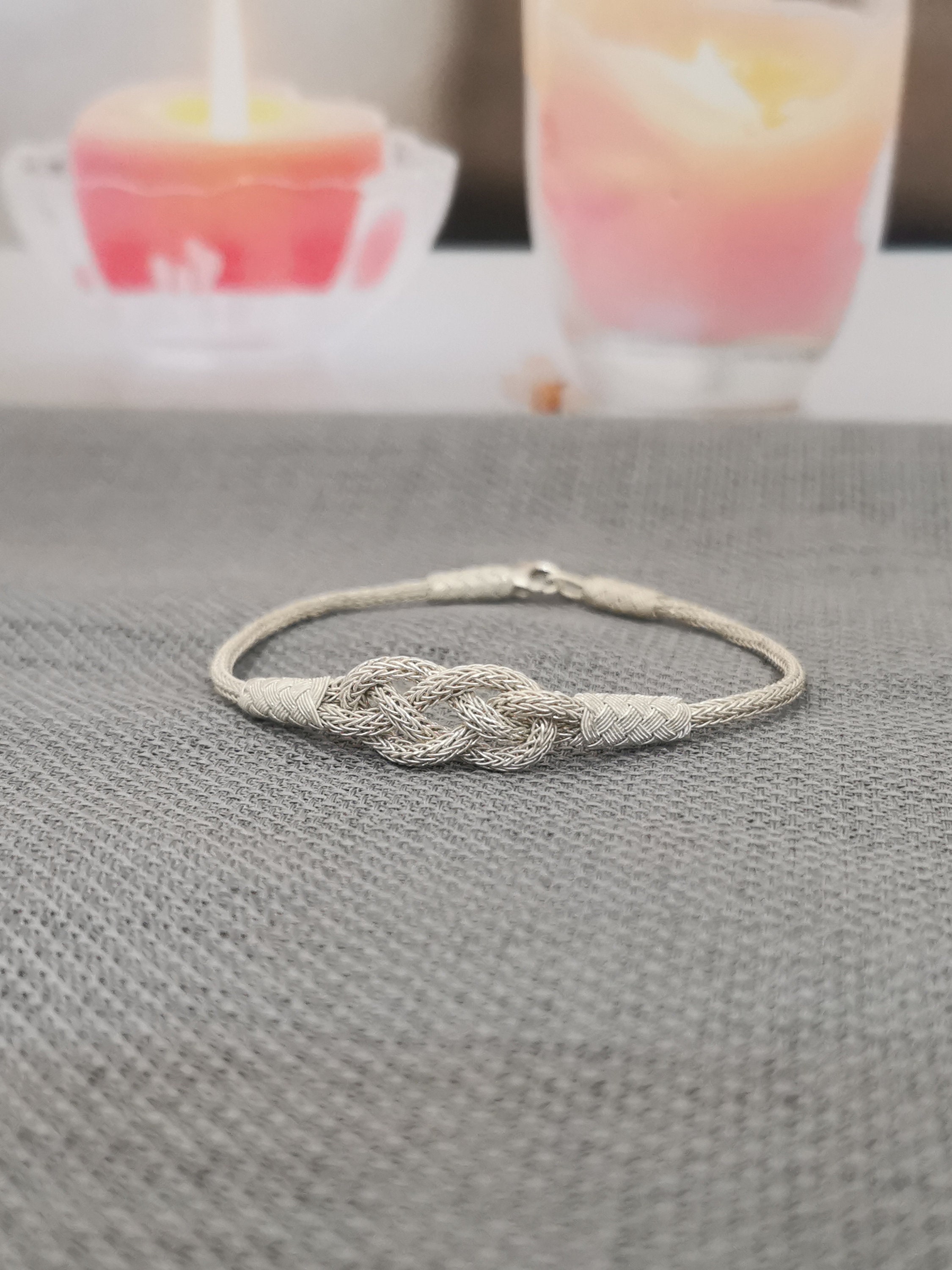 Silver Couple Bracelet Love Knot Bracelet Gift for - Etsy