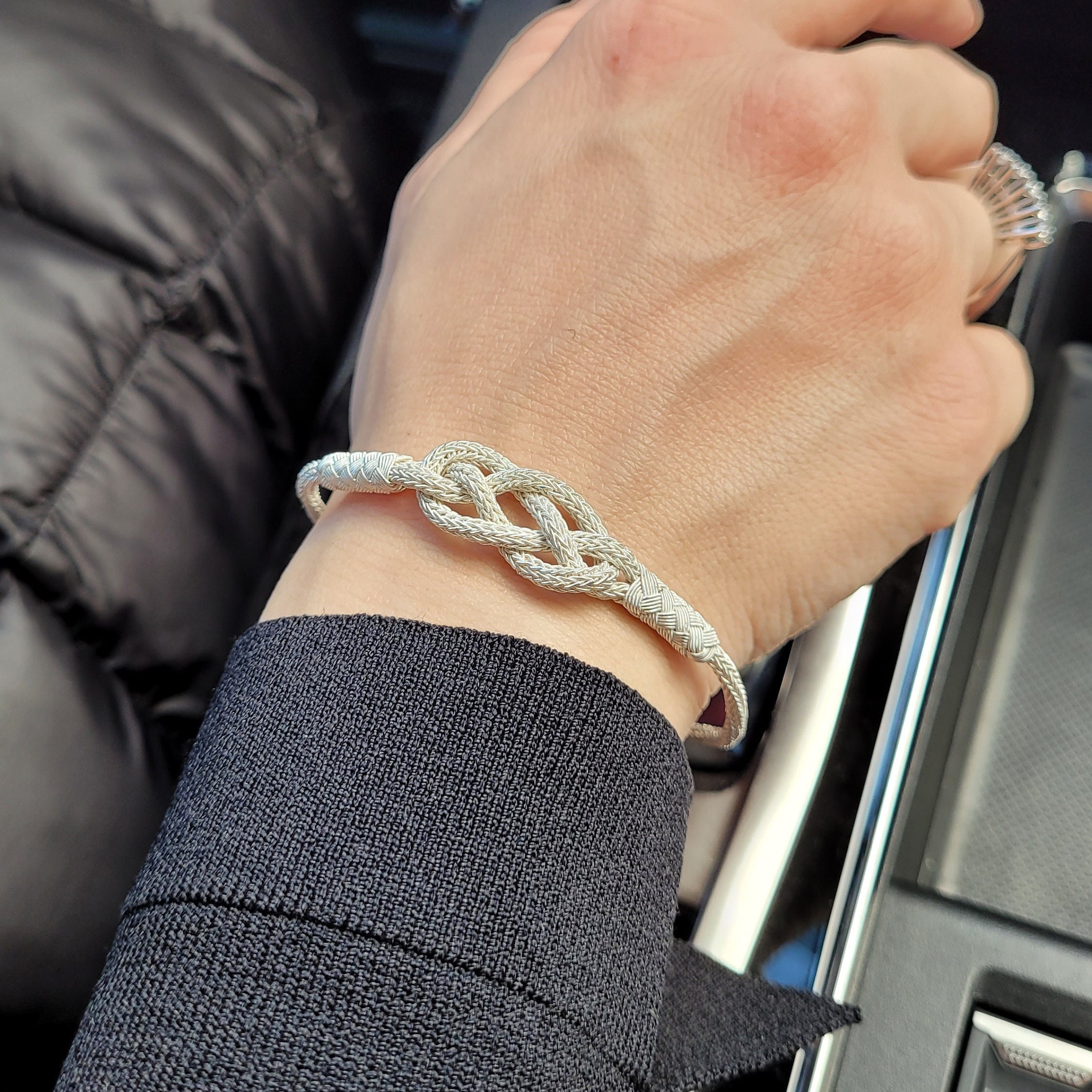 Silver Couple Bracelet Love Knot Bracelet Gift for - Etsy