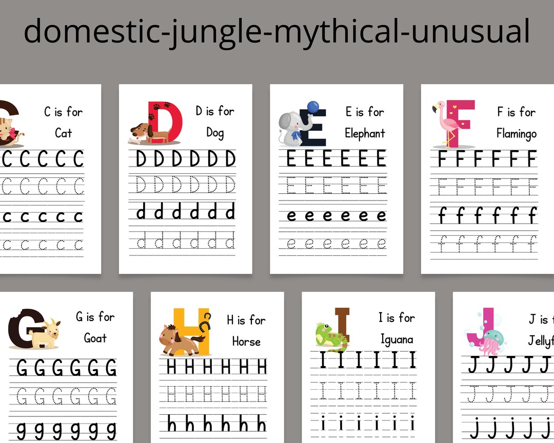 Educational Alphabet Handwriting Tracing Worksheets Home-school ...