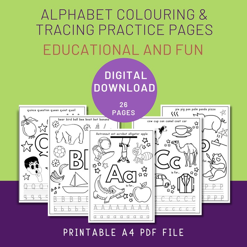 26 Printable Coloring Pages for Kids Alphabet Coloring Pages Preschool ...