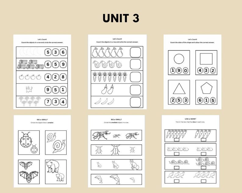 Mathematics Worksheet for Toddler - Etsy