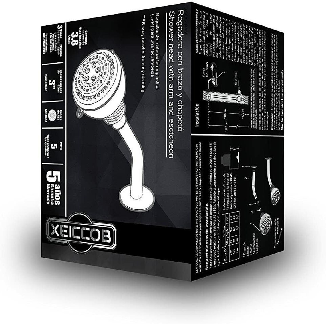 High Pressure Multi Function Chrome Shower Head 5 Massage Spray Patterns - Etsy Canada