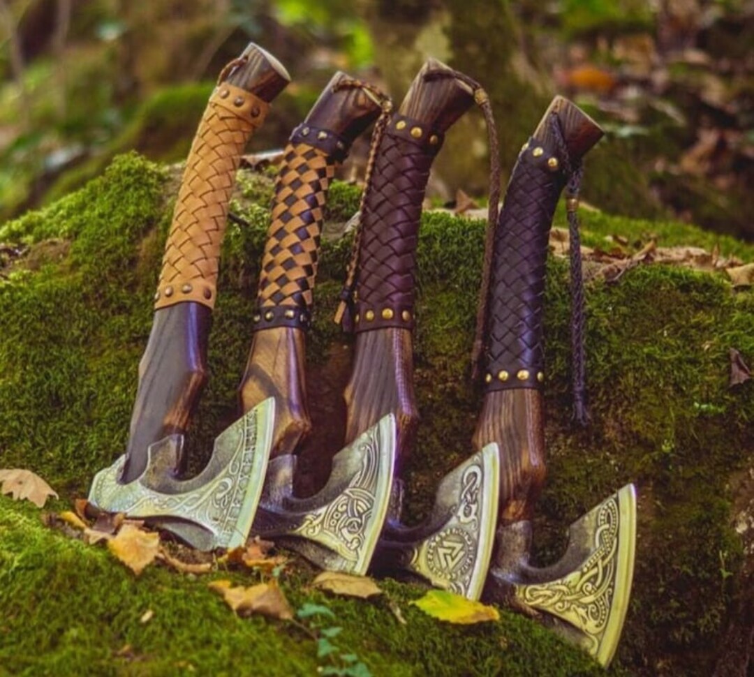 Pack of 4 Viking Axes Handmade Damascus Axe Builds With High - Etsy