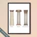 Ancient Greek Columns Poster (titles), Watercolour Line Art, Student ...
