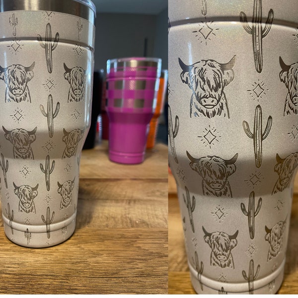 Cow Engraved Tumbler - Etsy
