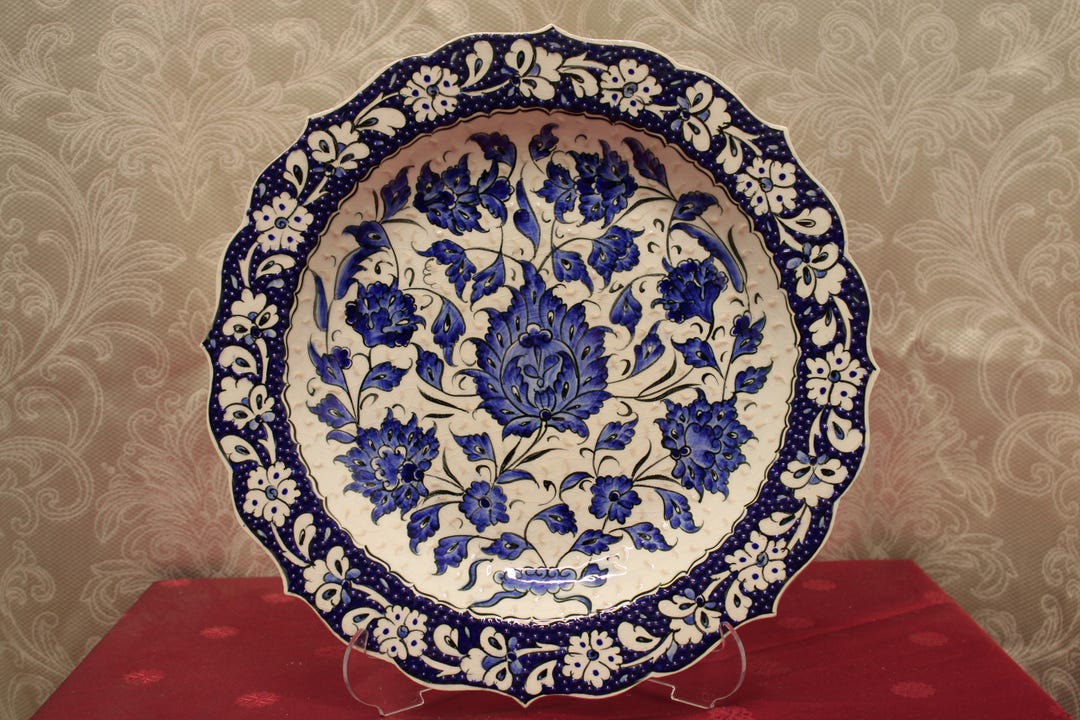 Handmade 12" 30cm Turkish Ceramic Plate With Traditional Patterns ...