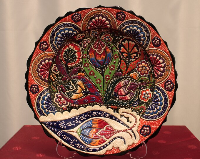 Unique Handmade Traditional Turkish Ceramic Plate - 12" (30 Cm ...