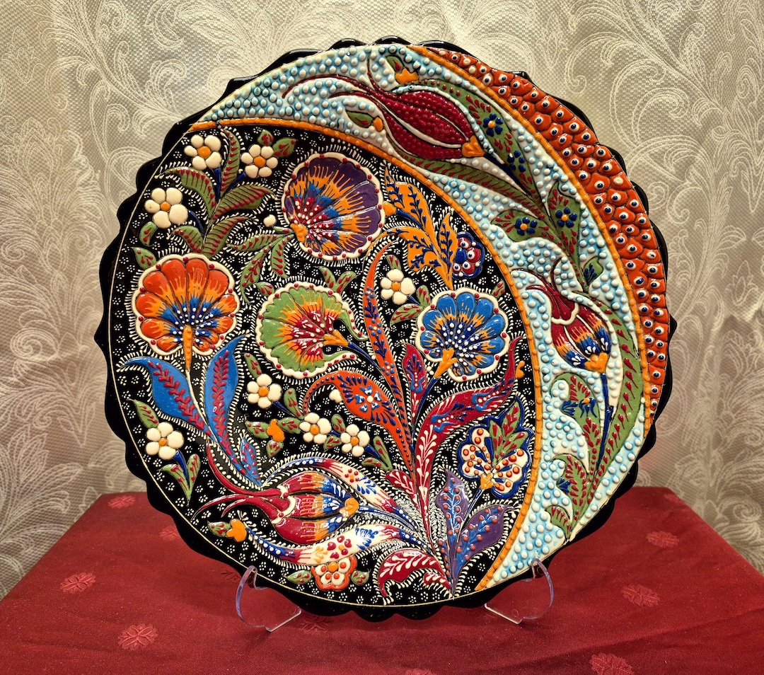 Unique Handmade Traditional Turkish Ceramic Plate - 12" (30 Cm ...