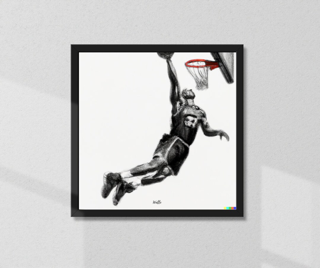Pencil Drawing of the Jordon Dunk NBA Printable Wall Art NBA - Etsy
