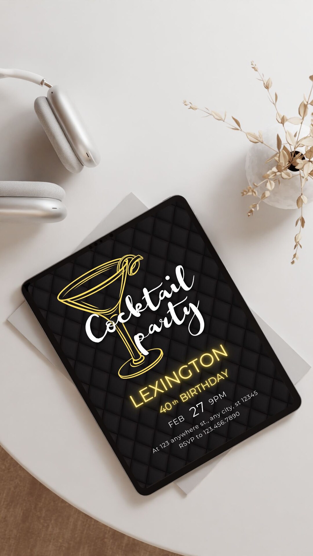 Editable Cocktail Party Invitation Digital Download Birthday Invites ...