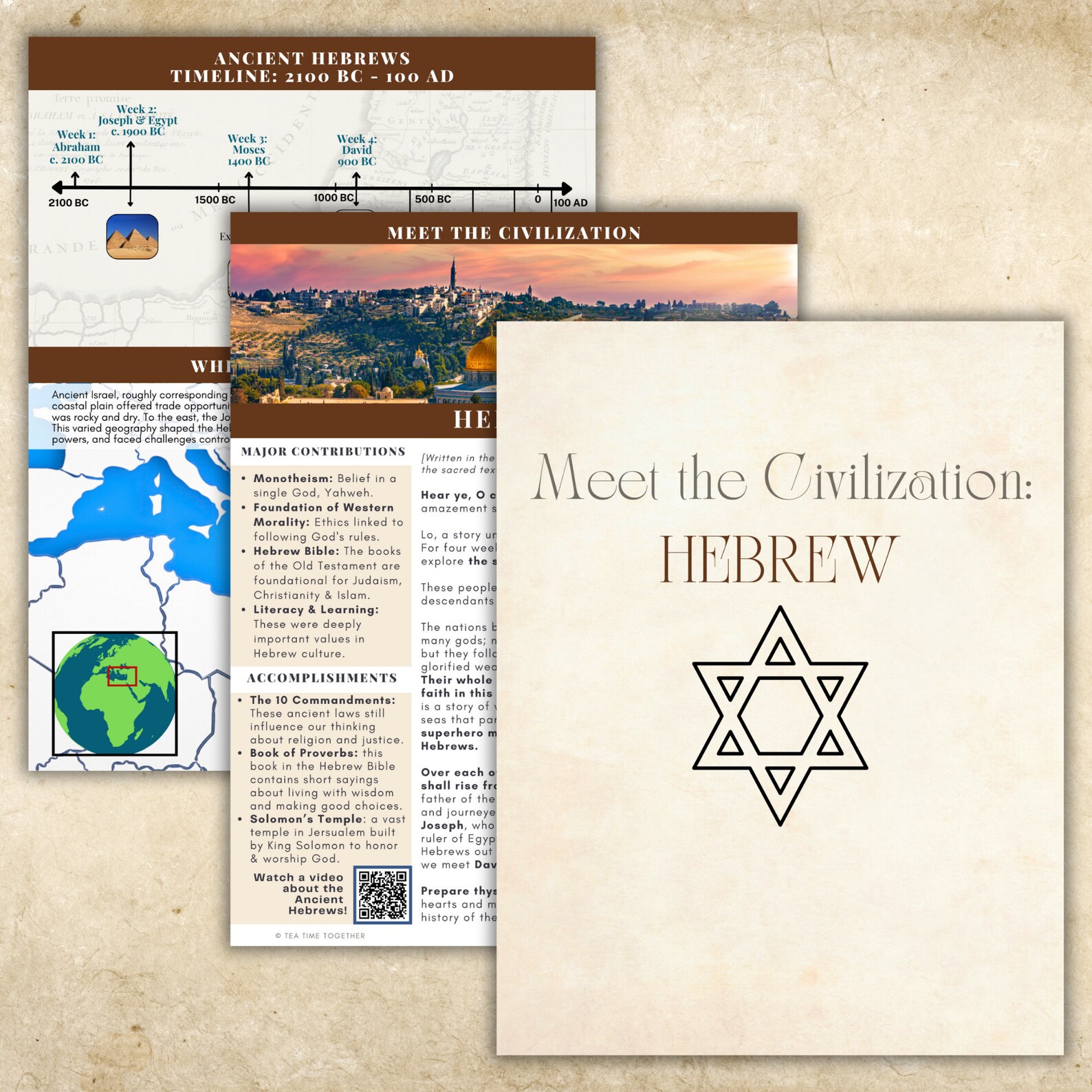 Ancient Hebrews Homeschool Lesson: Tea Time Together™ (printable ...
