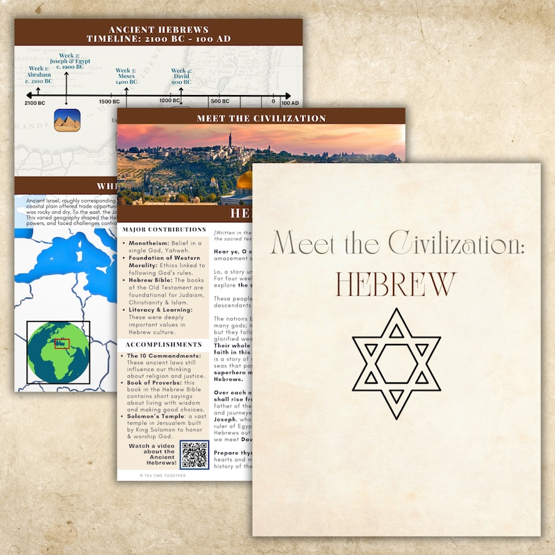 Ancient Hebrews Homeschool Lesson: Tea Time Together™ (printable ...