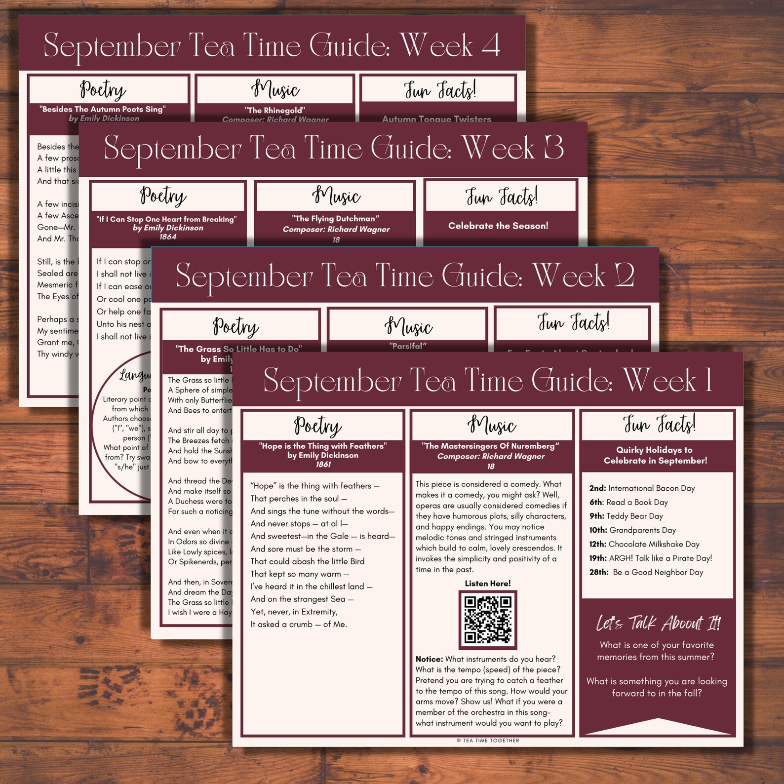 September Tea Time Guides: Art, Poetry, Music - Charlotte Mason ...