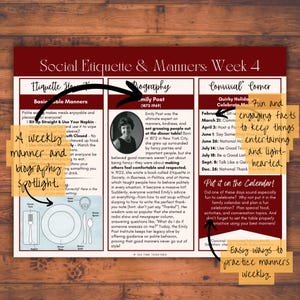Social Etiquette & Manners Tea Time Guide: Homeschool Curriculum ...