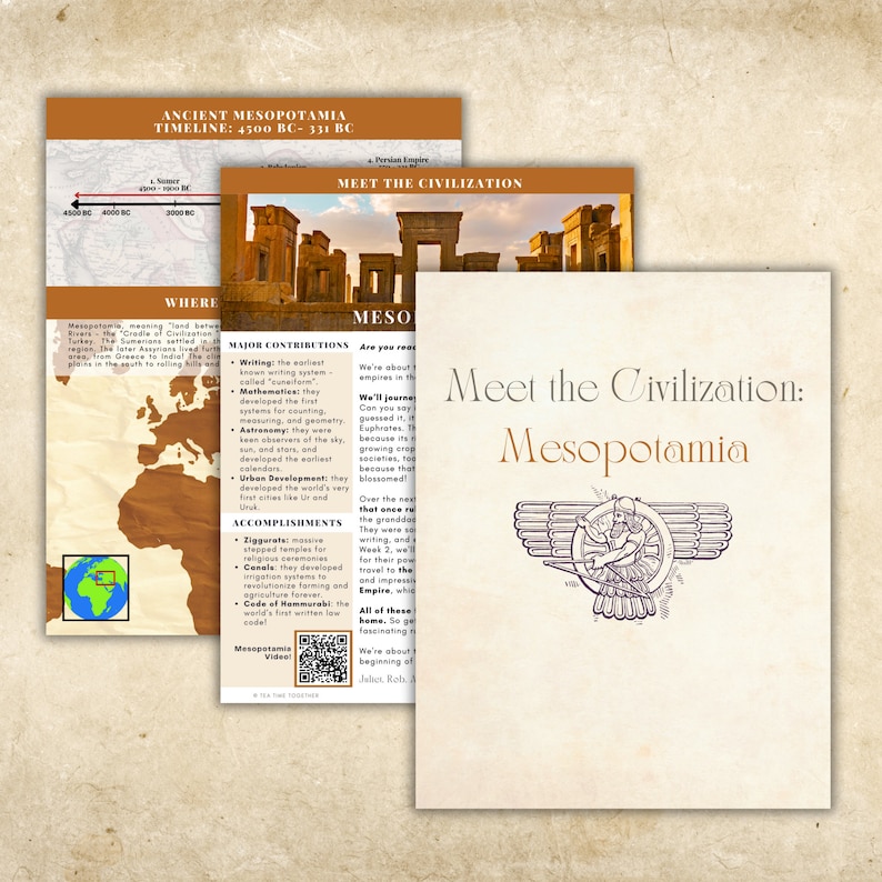 Ancient Mesopotamia - Tea Time Together™: Ancient History Edition - Etsy