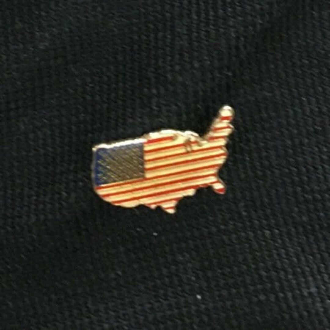 United States Shaped Pin Red White Blue Enameled on Gold Tone Pin - Etsy