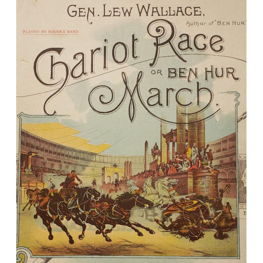 Sheet Music- Ben Hur Chariot Race March by E.T. Paull Antique 1894 - Etsy