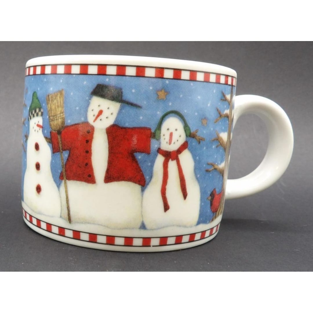 Sakura Debbie Mumm Snowman Stoneware Coffee Cup Dishwasher & Microwave ...