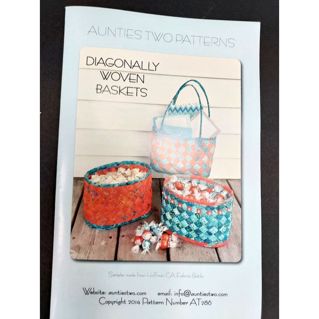 Sewing Pattern Aunties Two Patterns Diagonally Woven Baskets ©2014 - Etsy