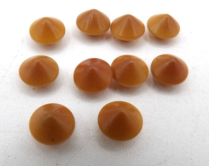 Dress Blouse Button Caramel Cone Top Plastic Shank 10 Count 0.375 Inch ...