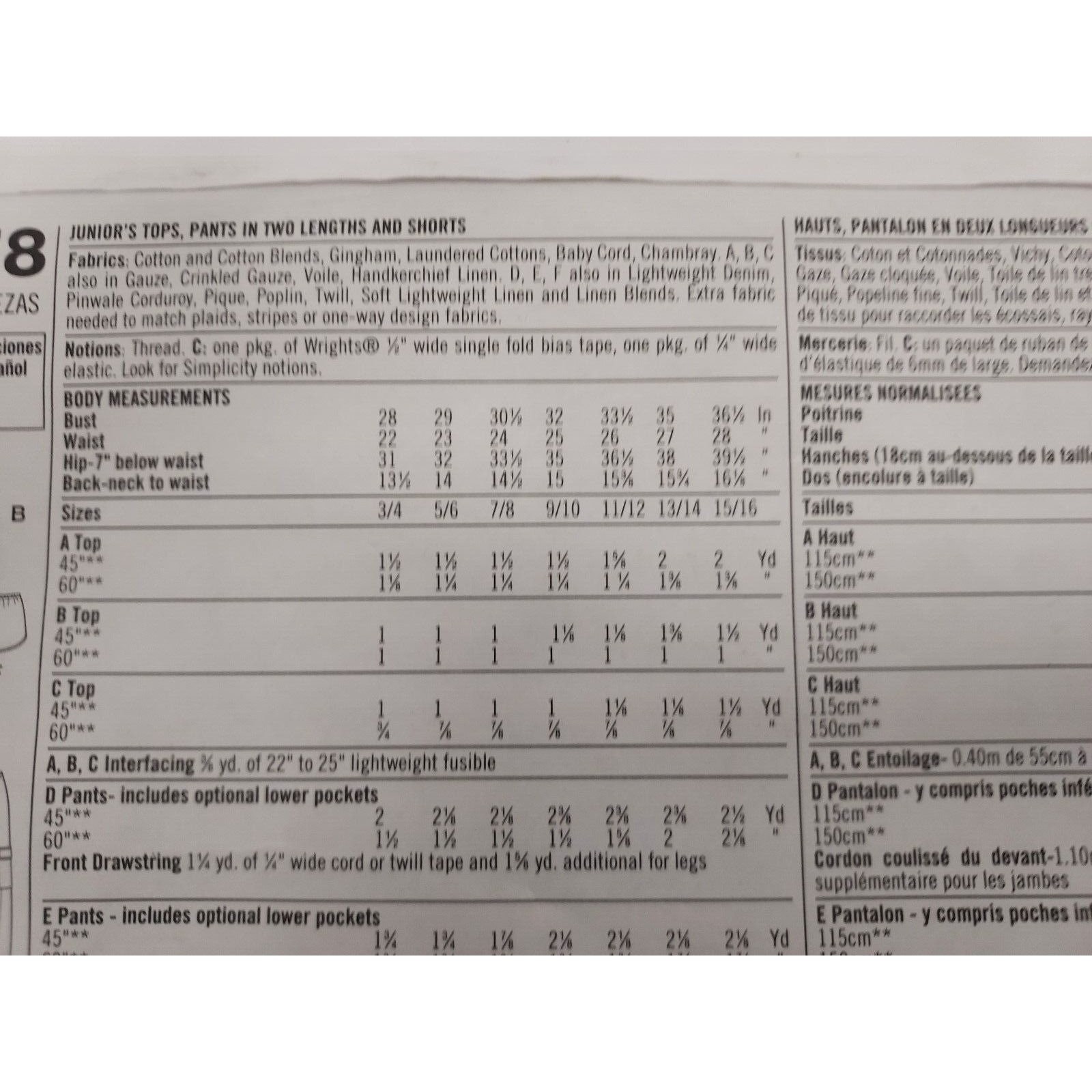 Simplicity Pattern #5478 Easy to Sew Size BB 11/12-15/16 Women'sjrs ...