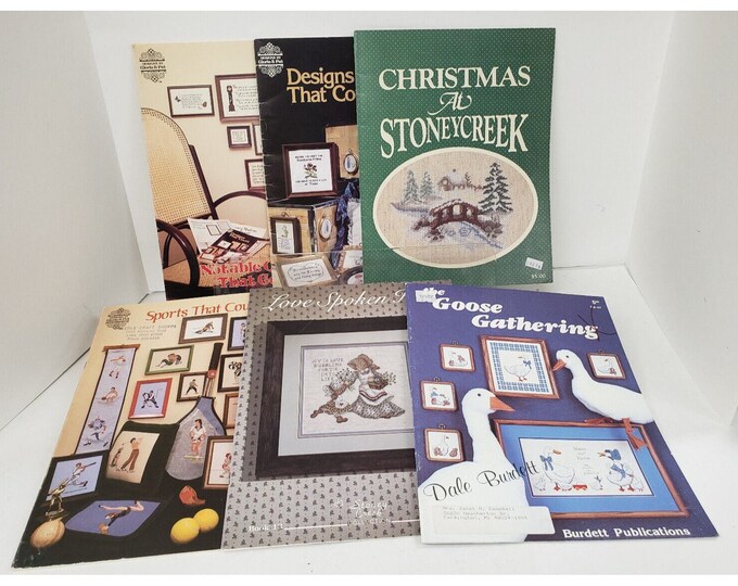 Lot of 6 Counted Cross Stitch Pattern Books 116 Designs ©1977-1985 - Etsy