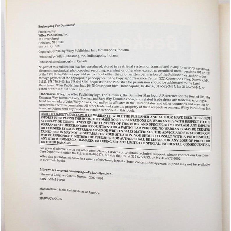 Beekeeping for Dummies Howland Blackiston Wiley Publishing ©2002 Book ...