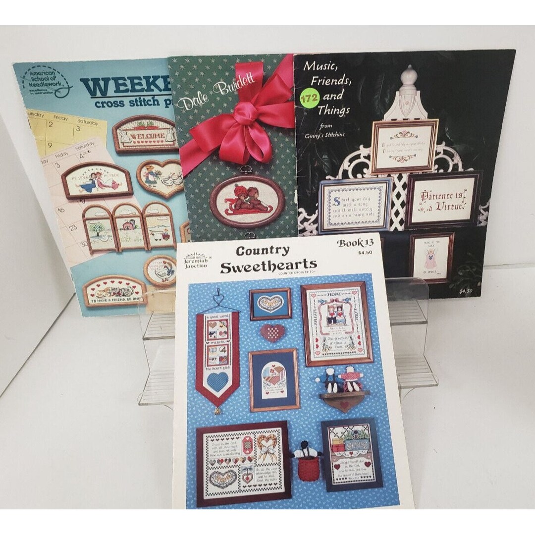 Lot of 4 Counted Cross Stitch Pattern Books 65designs ©1981-1987 - Etsy