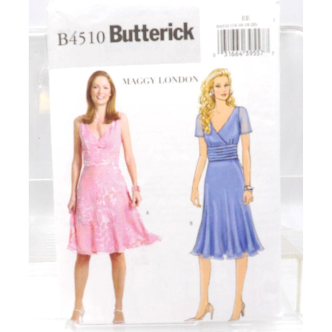Butterick Pattern #B4510 Maggy London Design Dress Pattern Sizes 14-20 ...