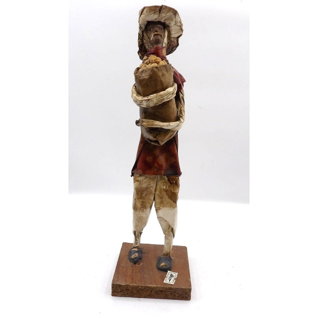 Viejito Papel Mache Old Man W Bag of Potatoes Papier Mache 12x3.5x3.5 ...