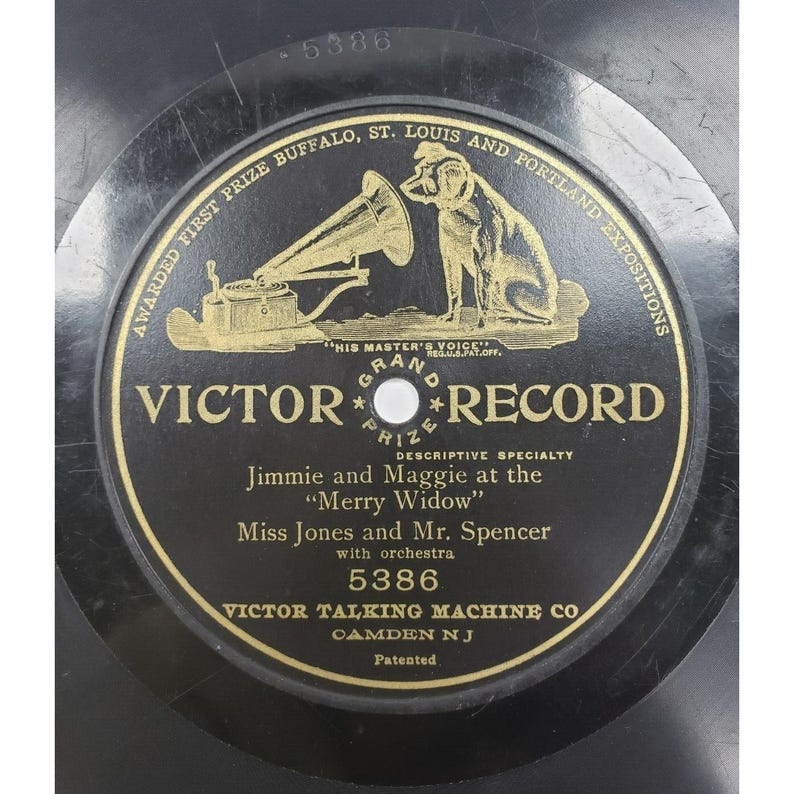 Record 78 RPM Record Jimmie - Maggie at the Merry Widow Ms. Jones & Mr ...