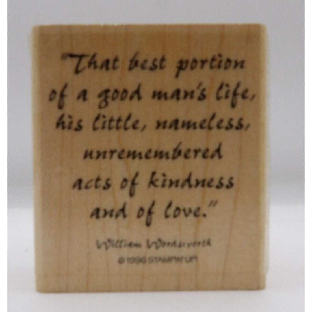 Stamp Wooden William Wordsworth Quote Stampin' Up! ©1996 2 1/2"x2 1/4 ...