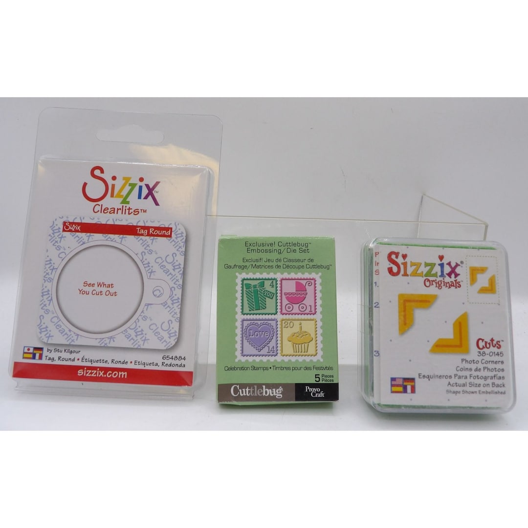 Sizzix Clearlits & Originals and Cuttlebug Die Cuts Embossing Set of 3 ...