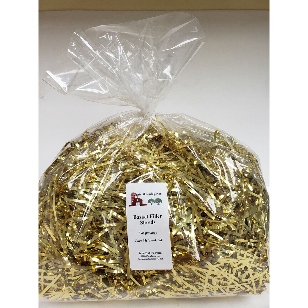 Gift Basket Shreds, 8 Oz Package, New Old Stock. Gold Metallic - Etsy