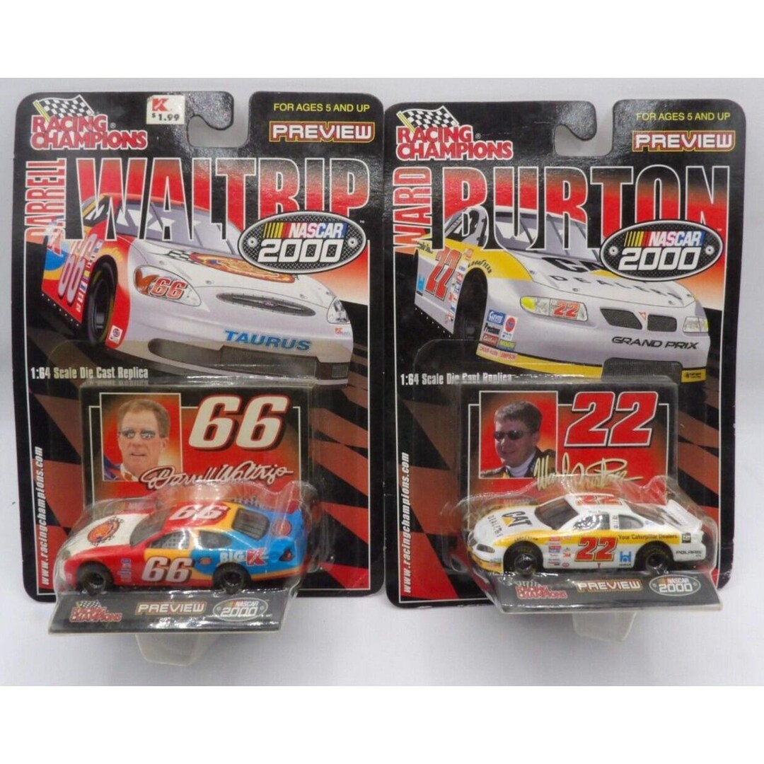 NASCAR 2000 Racing Champions Preview Lot of 2- Ward Burton and Darrell ...